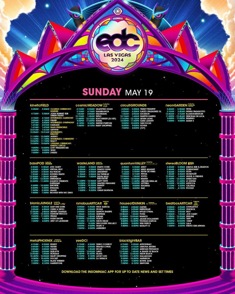 Here Are the EDC Las Vegas 2024 Set Times - EDM.com - The Latest ... Here Are the EDC Las Vegas 2024 Set Times - EDM.com - The Latest ...